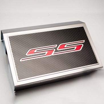 2016-2021 Camaro SS - Fuse Box Cover Polished w/Carbon Fiber SS Style