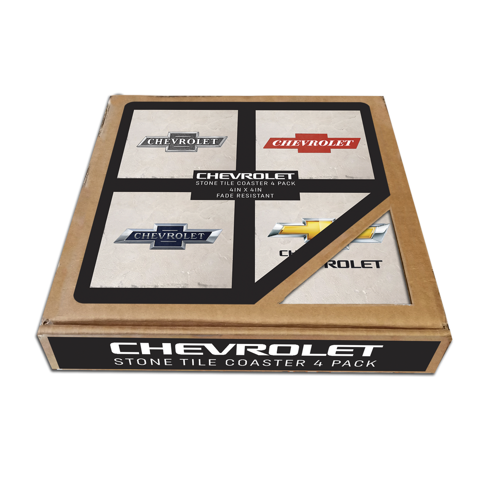 Chevy Logo Stone Tile Coaster Set (4 Pack)
