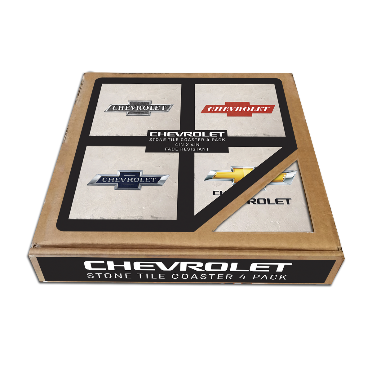 Chevy Logo Stone Tile Coaster Set (4 Pack)