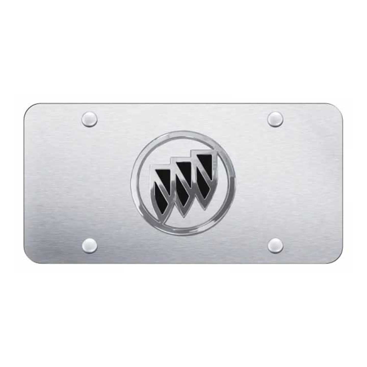 Buick (Black Fill) License Plate - Chrome on Brushed – GM Company Store